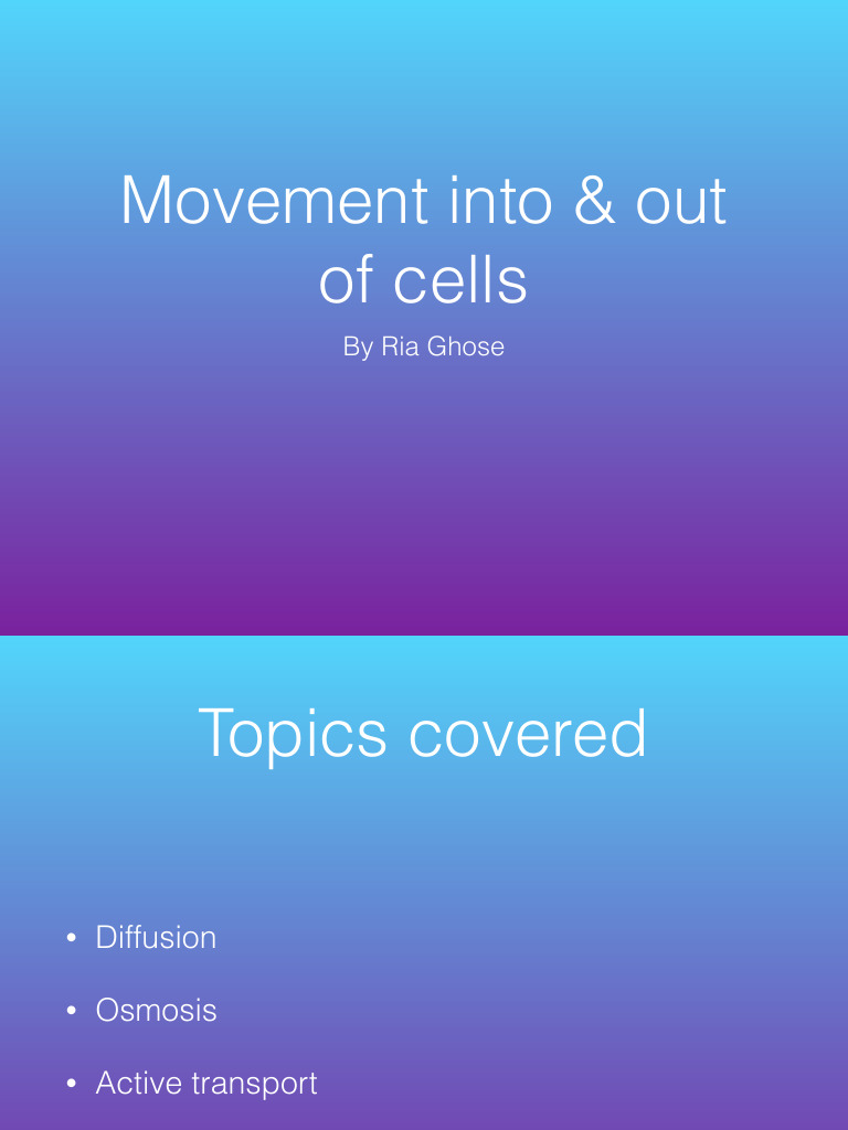 Movement Into & Out of Cells | PDF