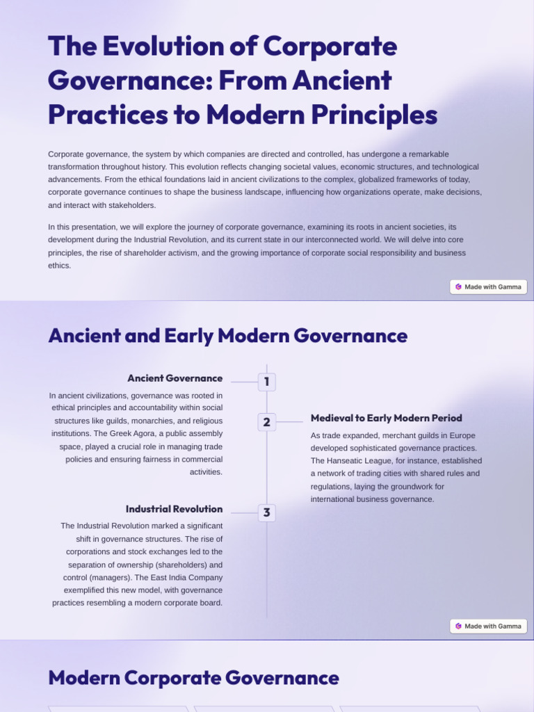Evolution of Corporate Governance | PDF | Governance | Corporate Social ...