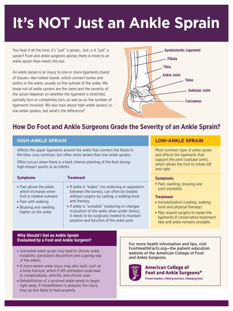 Ankle Sprain Infographic Final | PDF | Ankle | Lower Limb Anatomy