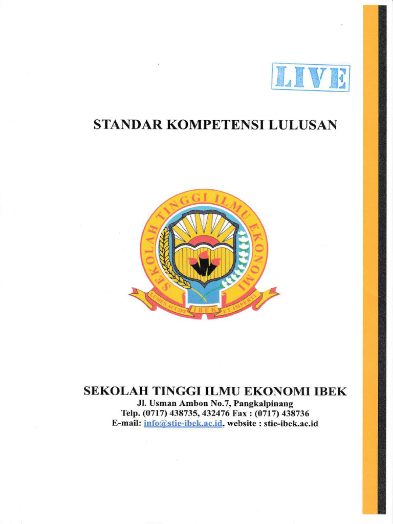 Standar Kompetensi Lulusan STIE-IBEK | PDF