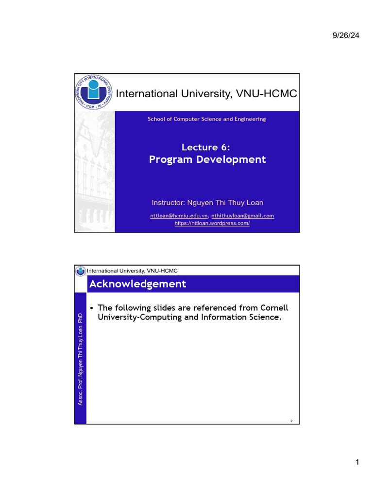 Lecture 6 Program development | PDF | Class (Computer Programming) | Integrated Development ...