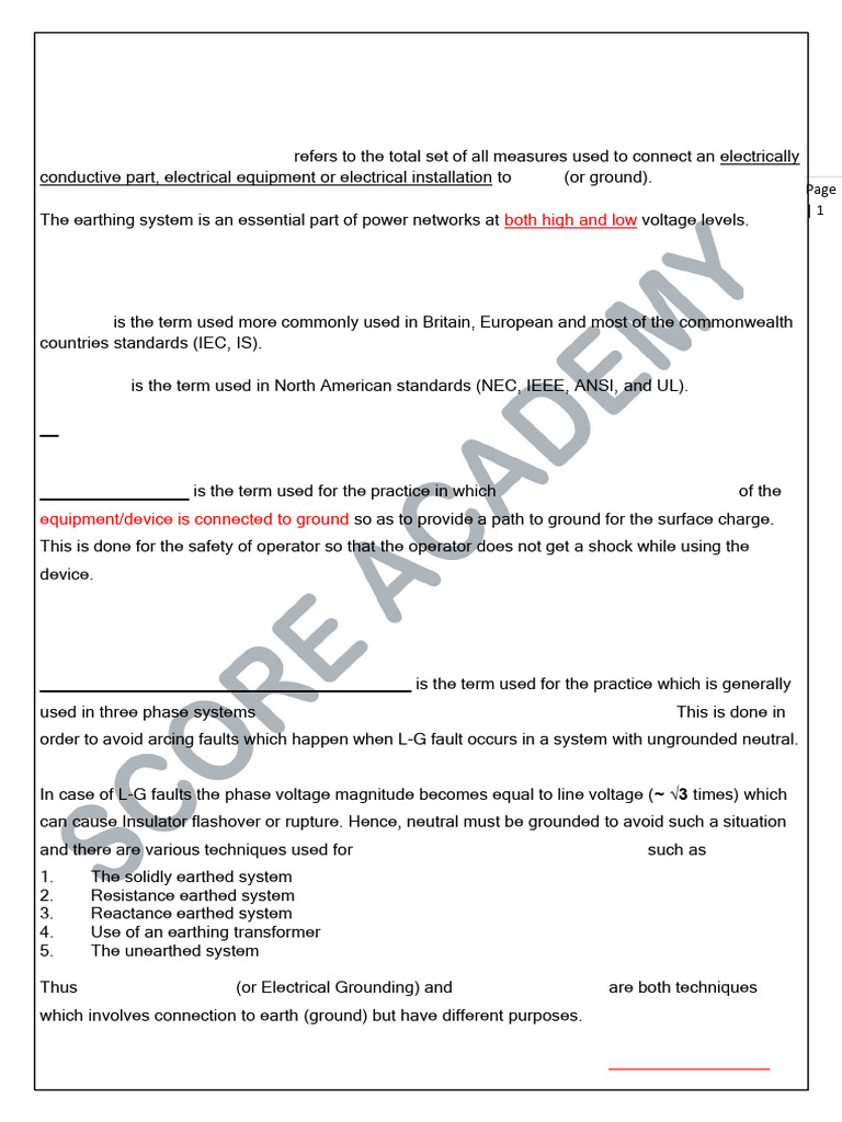 Electrical Earthing and Grounding Explained | PDF | Electrical Wiring | Equipment