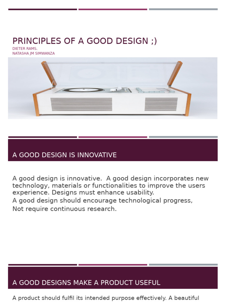 Principles of A Good Design | PDF | Usability | Sustainability