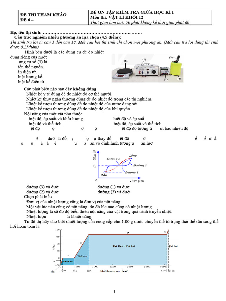 ĐỀ 6 - GK1 LÝ 12 - FORM 2025 - Đã Sữa - HS | PDF