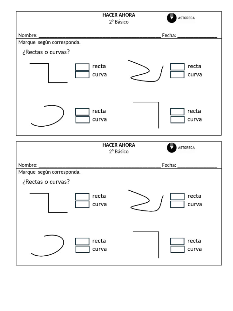 Eje Geometría - Identificar Lineas Rectas y Curvas | PDF