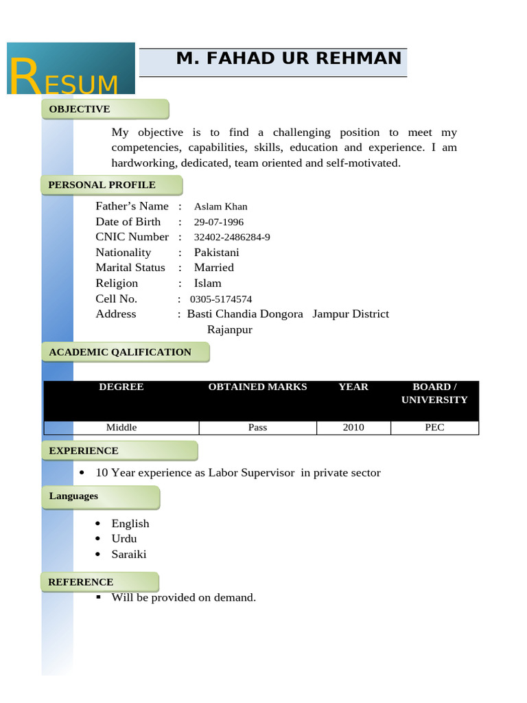 Fahad CV | PDF