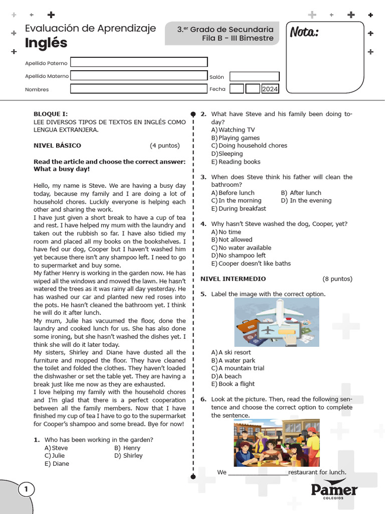 Eda - S3 - Fila B - Ingles - Iii Bim - Ae2024 | PDF | Cleaning ...
