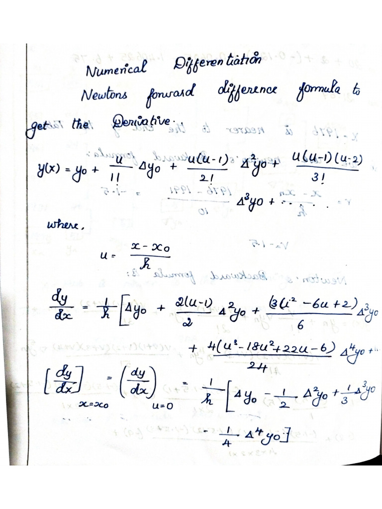 Numerical Differentiation | PDF