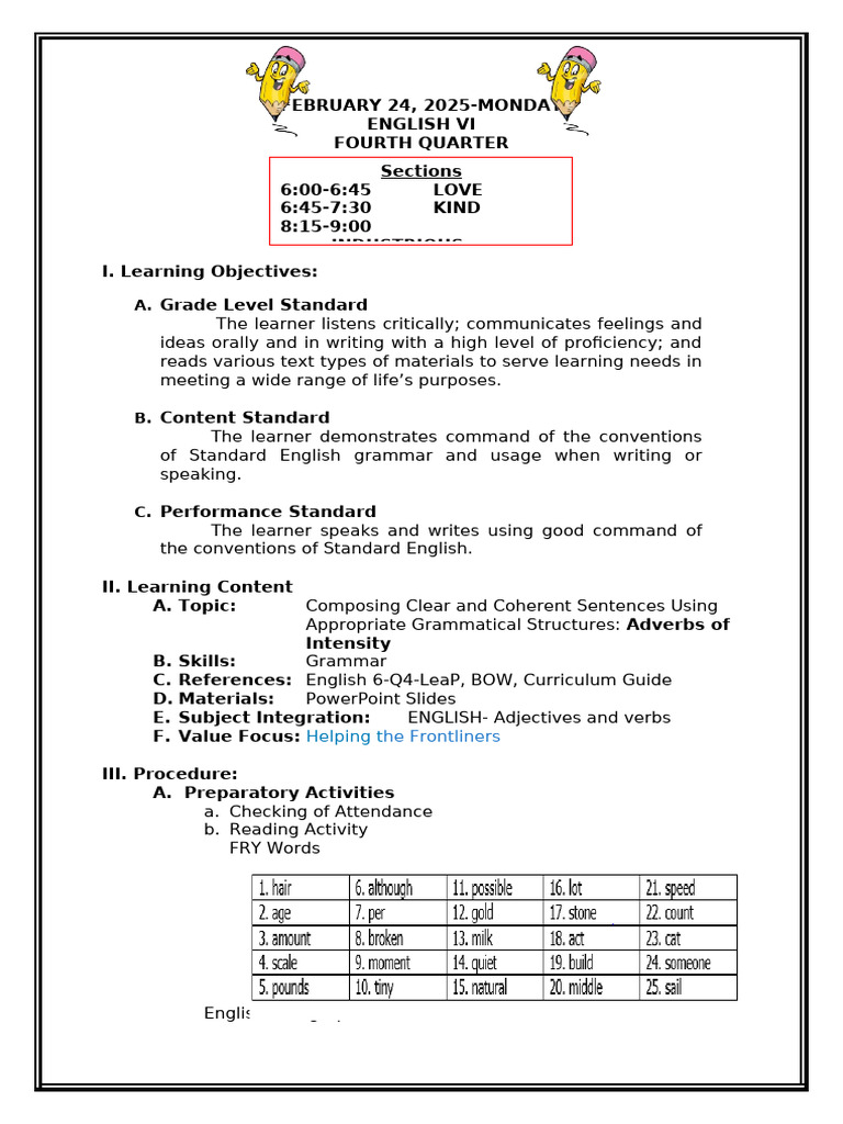 Q4-English W3-D1-Advrbs of Intensity | PDF | Adverb | English Language