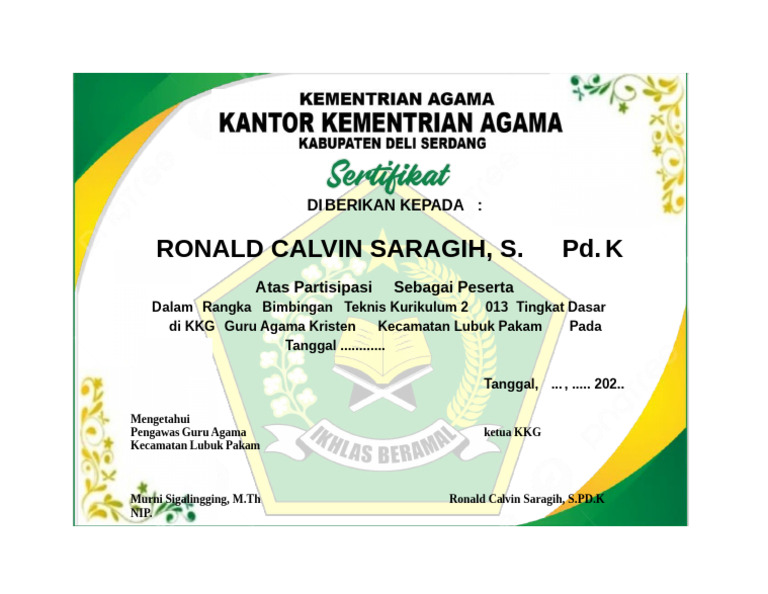 Sertifikat KKG | PDF