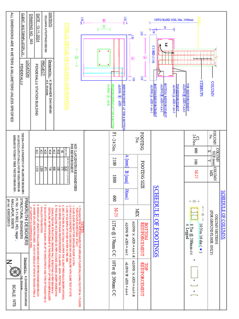 COLUMN & FOOTING DESIGN | PDF | Column | Materials