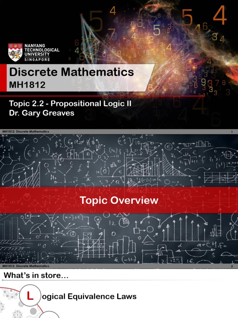 (MH1812) - Topic 2.2 Propositional Logic II (Lesson Handout) | PDF | Theorem | Logic