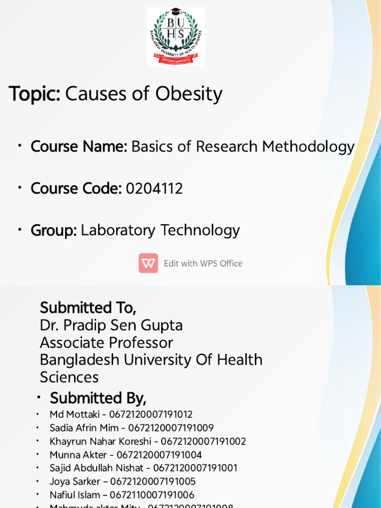 obesity rrr | PDF | Survey Methodology | Obesity