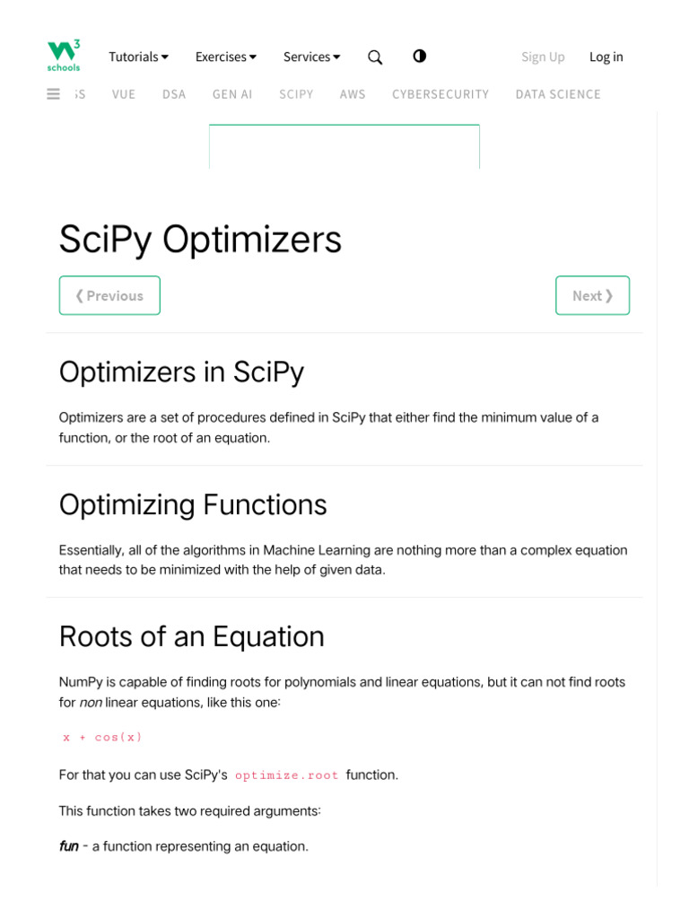 SciPy Optimizers 5+ | PDF | Zero Of A Function | Mathematical Optimization