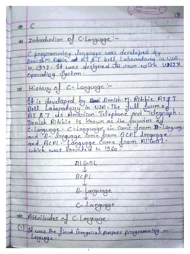 C Language UNIT 1st Notes | PDF