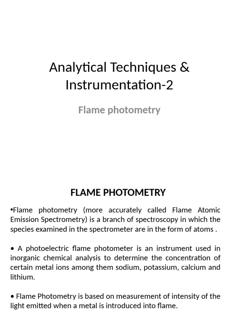 Flame Photometry | PDF