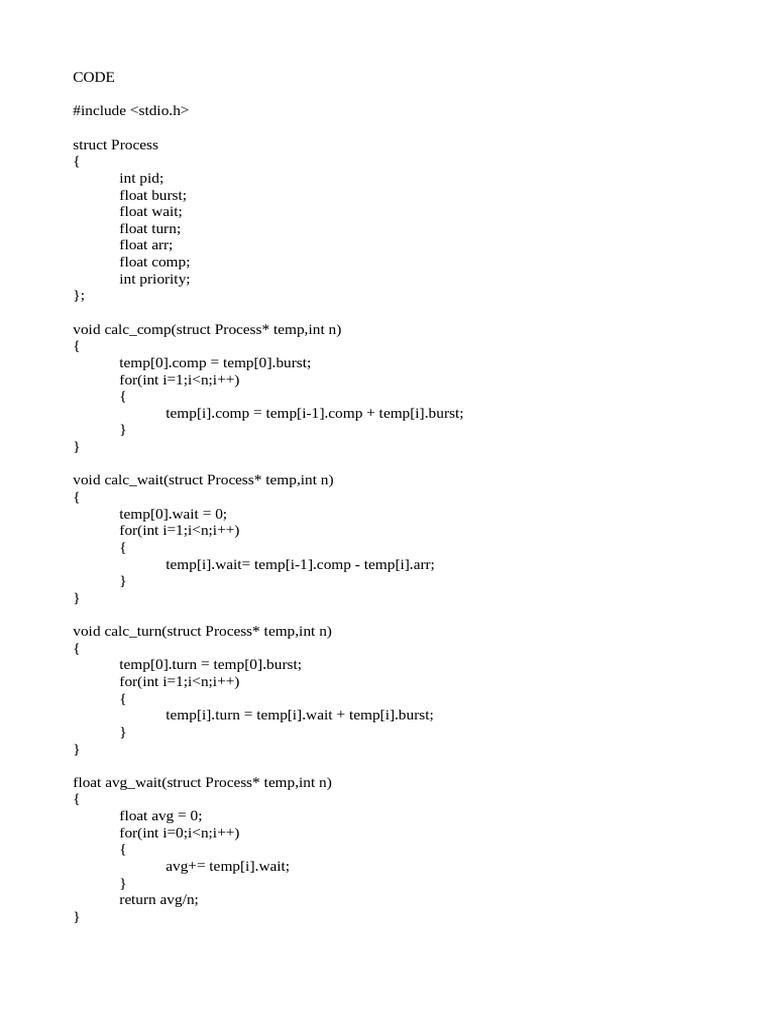 Priority Scheduling Round Robin Pdf Computer Programming C