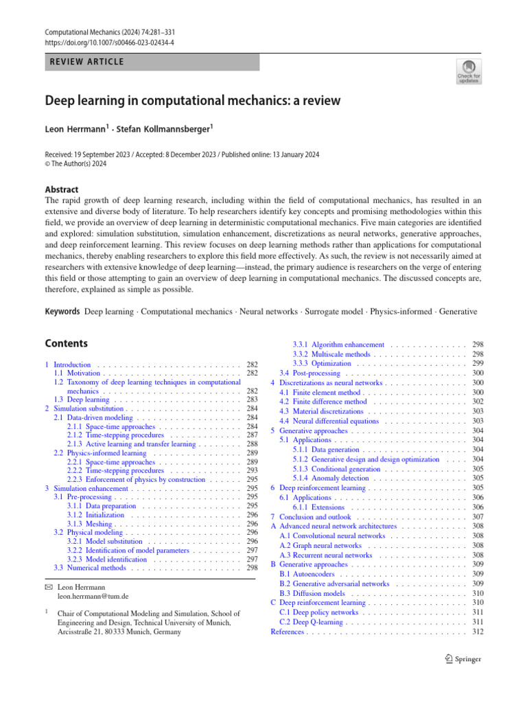 Deep Learning in Computational Mechanics A Review | PDF | Deep Learning ...