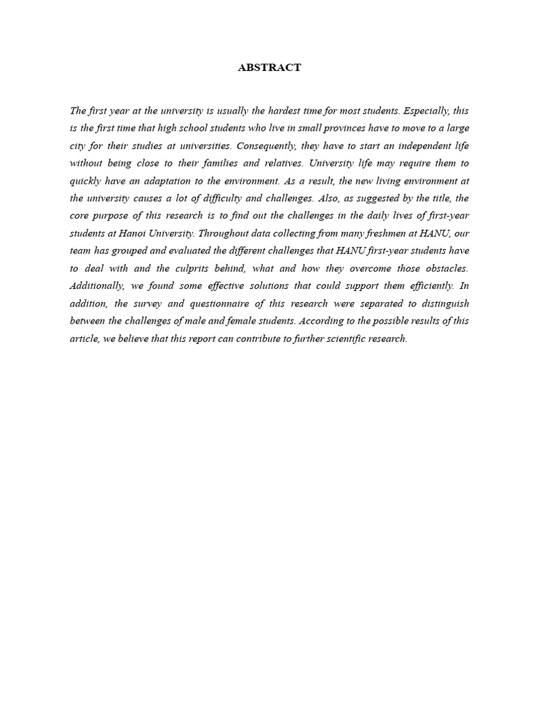 Challenges for First-Year HANU Students | PDF | Mental Health | Social ...