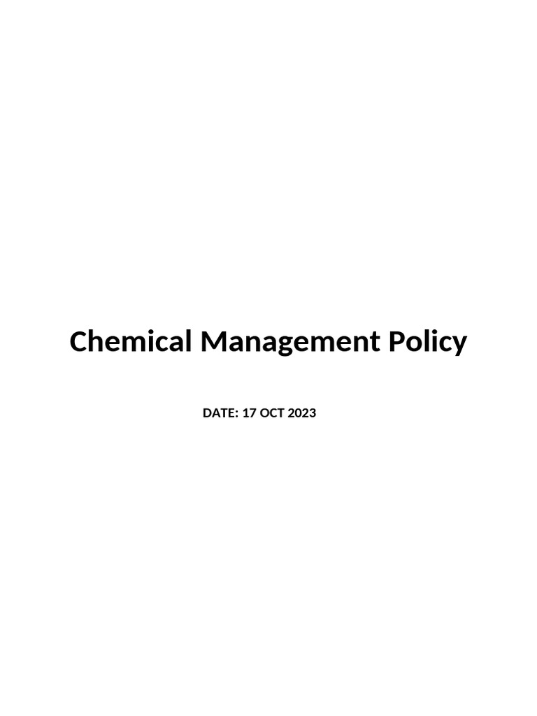 Chemical Purchasing Policy - Guideline - English - AIPL | PDF