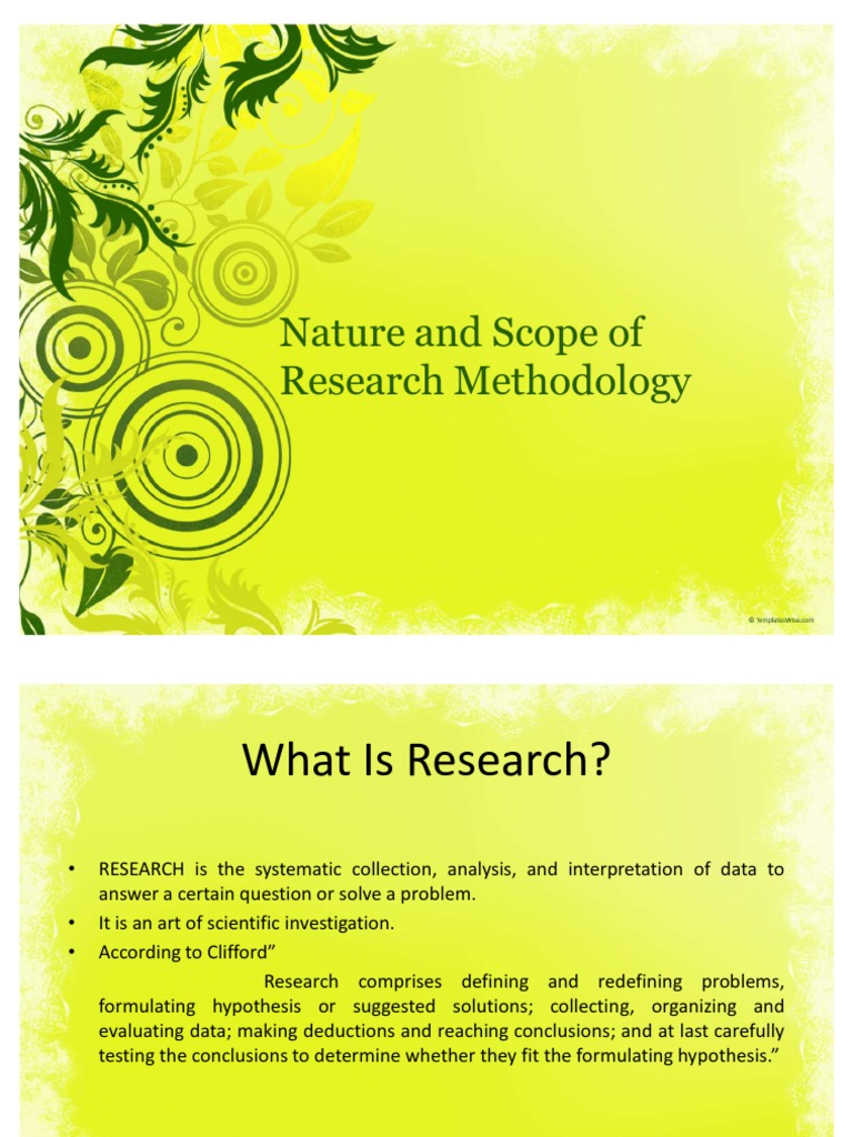 Nature and Scope of Research Methodology | PDF | Qualitative Research ...
