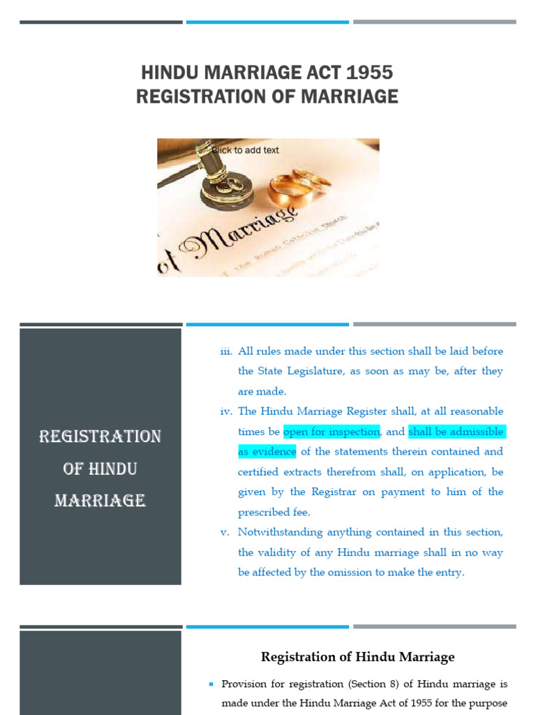 Unit 6 - Registration of Hindu Marriage | PDF | Marriage | Government