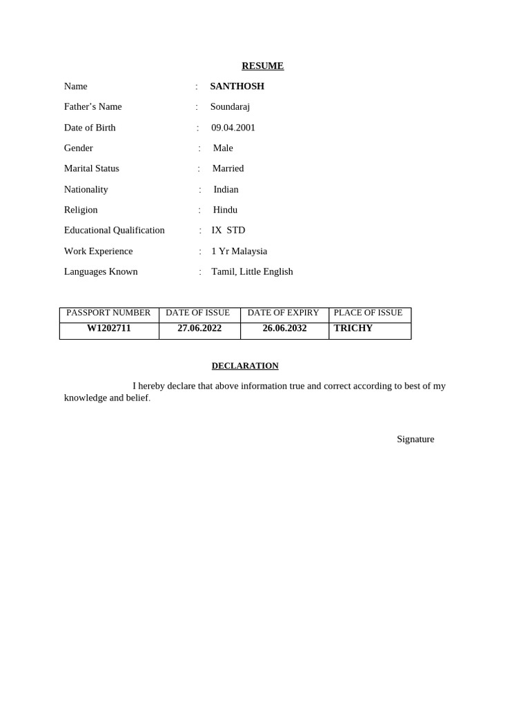 Santhosh Resume | PDF