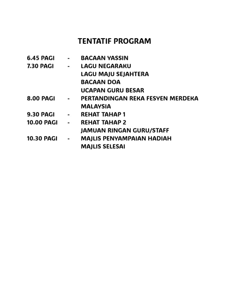 Tentatif Program Dan Ajk 3K | PDF