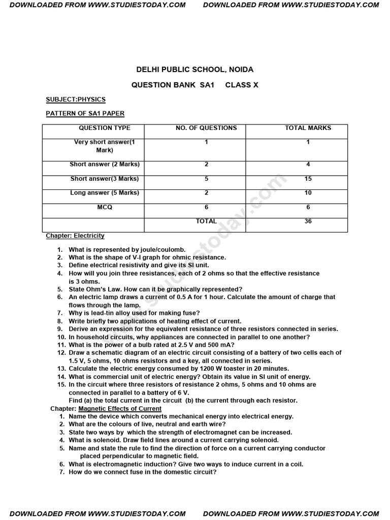 CBSE Class 10 Science Sample Paper (4) | PDF | Series And Parallel Circuits | Metals