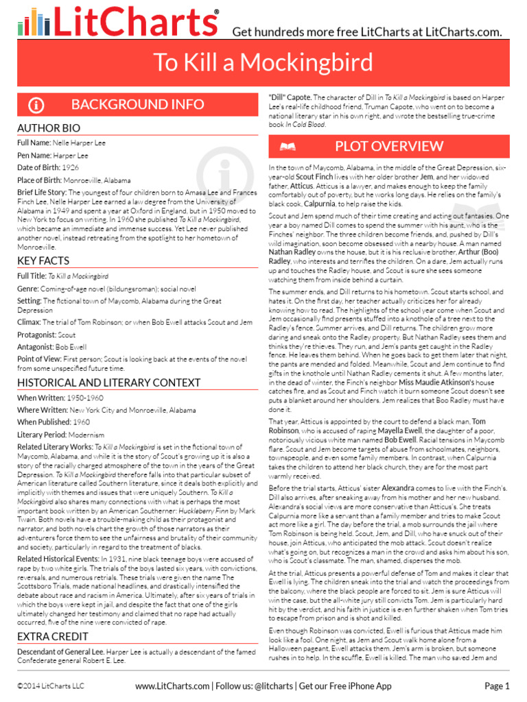 Vdocuments - MX To Kill A Mockingbird Litchart | PDF | To Kill A Mockingbird