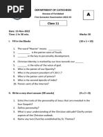 Syro Malabar Question Paper Class 11 | PDF | Salvation | Jesus