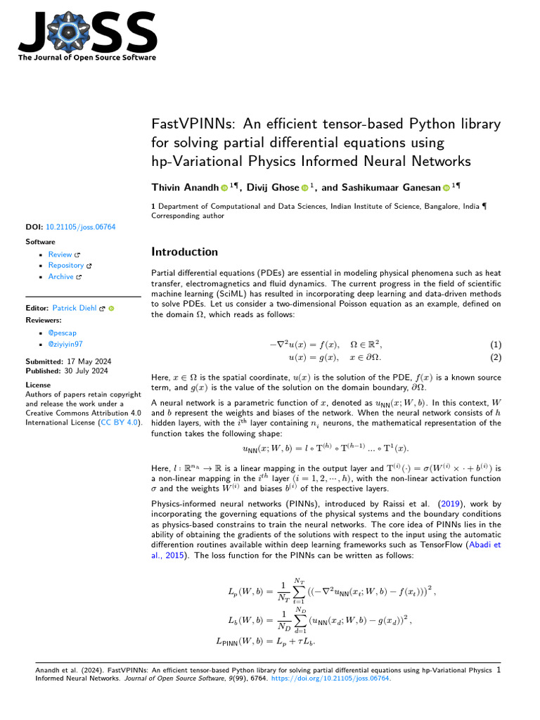 FastVPINNs An Efficient Tensor-Based Python Librar | PDF | Finite Element Method | Partial ...