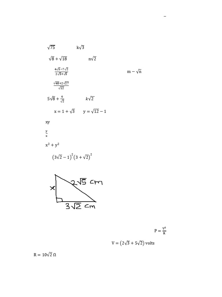 Dma 110 Tutorial - Surds' | PDF
