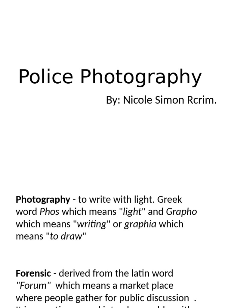 Understanding Police Photography Techniques | PDF | Imaging | Light
