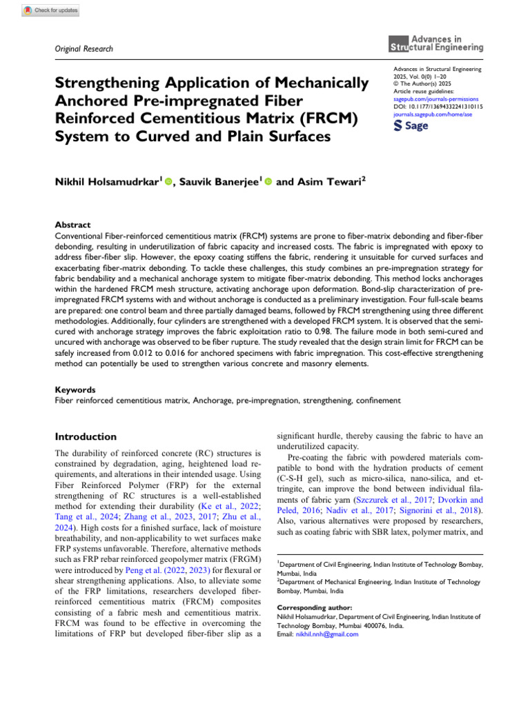 Holsamudrkar Et Al 2025 Strengthening Application of Mechanically ...