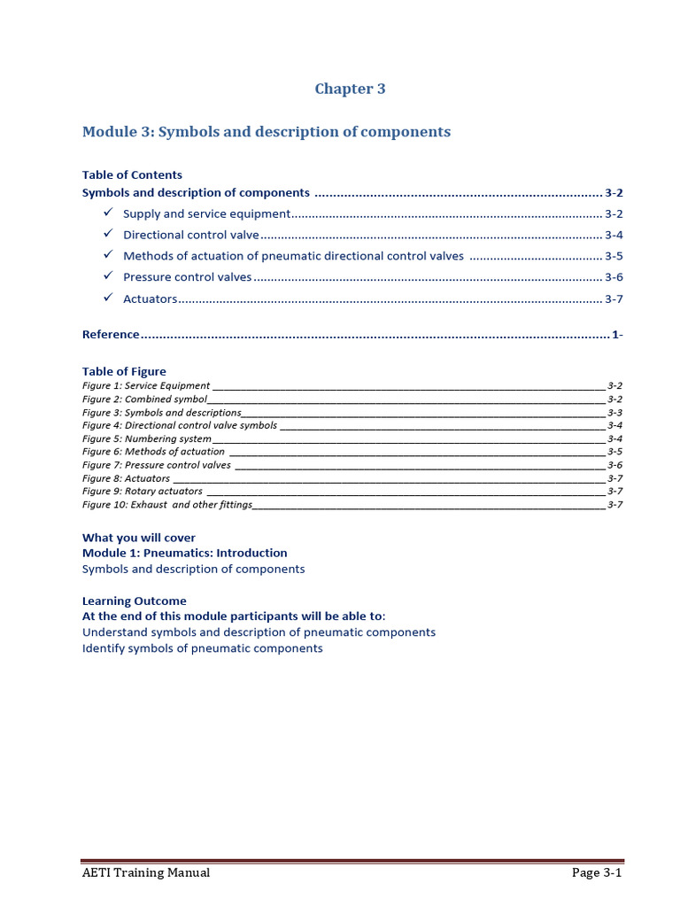 Module 3 - Symbols and Description of Components | PDF | Actuator | Valve
