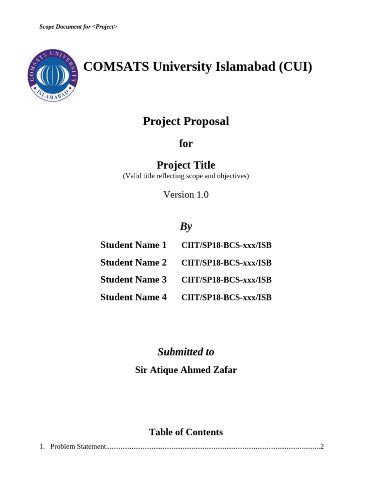 Project Scope Document For Cui Pdf Menu Cafeteria