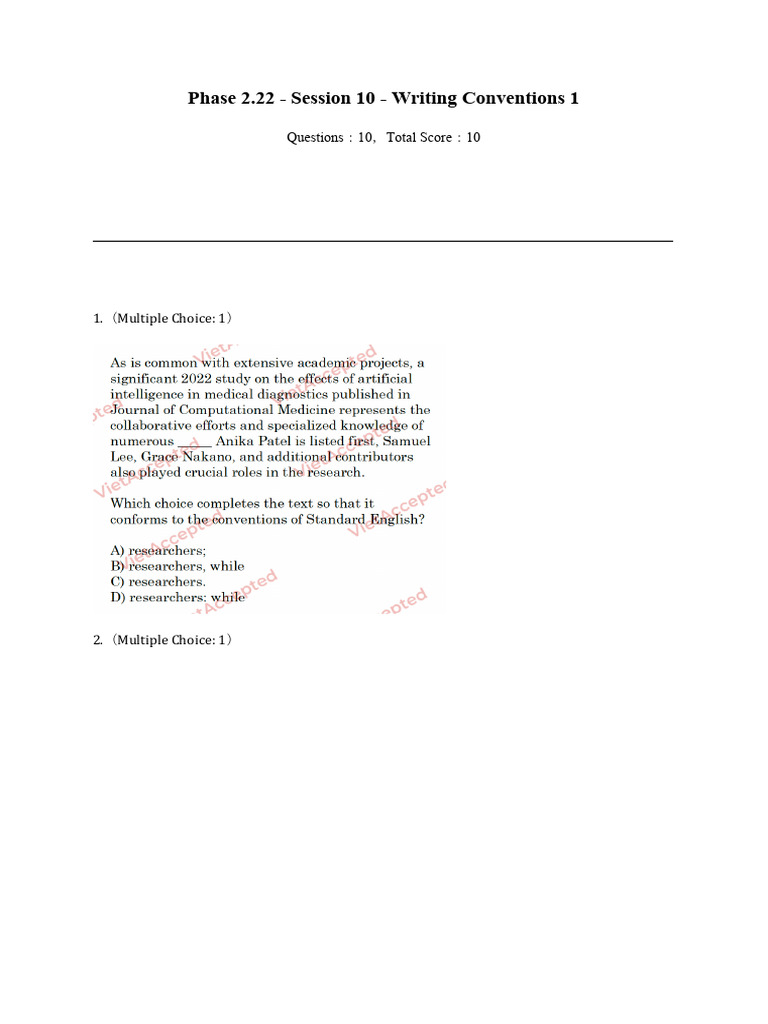 Phase 2.22 - Session 10 - Writing Conventions 1 | PDF