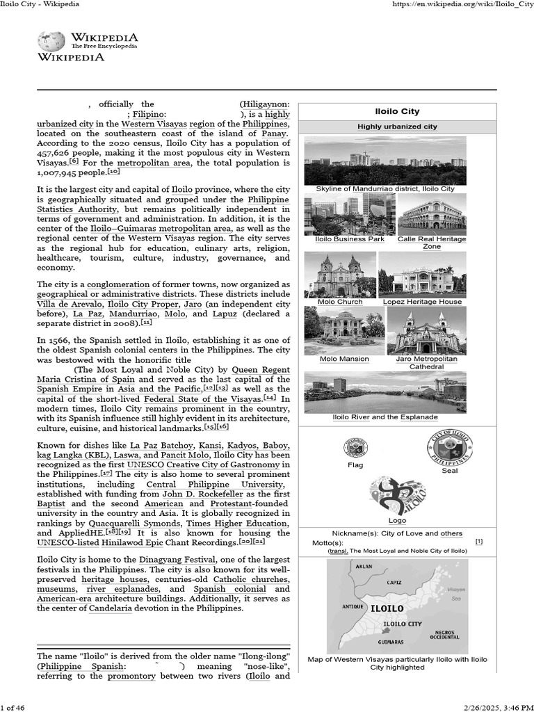 Iloilo City - Wikipedia | PDF | Philippines