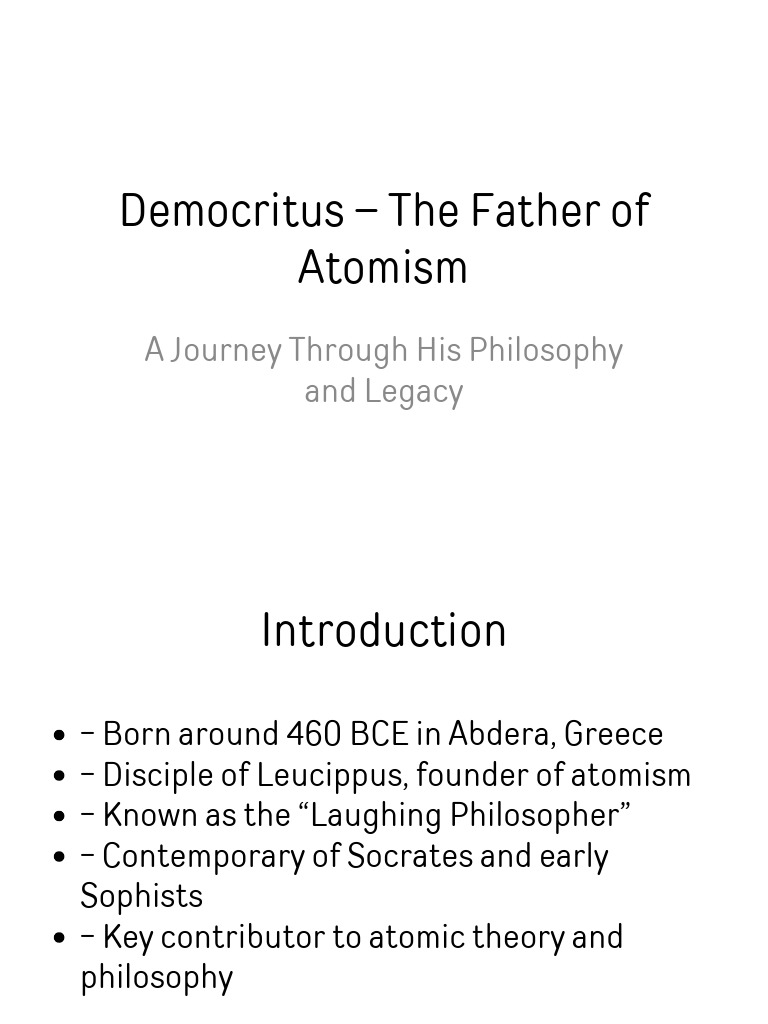 Democritus - Presentation (1) .PPTX - 20250120 - 151430 - 0000 | PDF