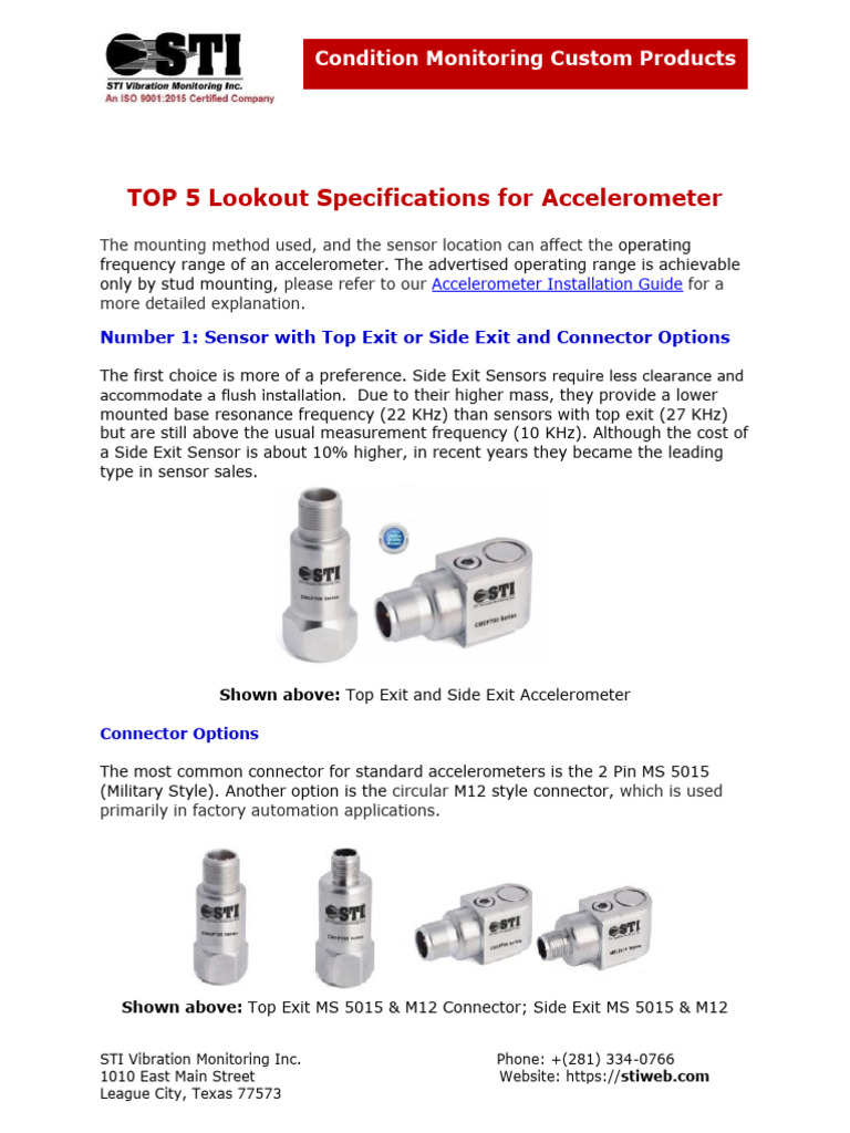 Top 5 Accelerometer Specs Guide | PDF | Accelerometer | Frequency