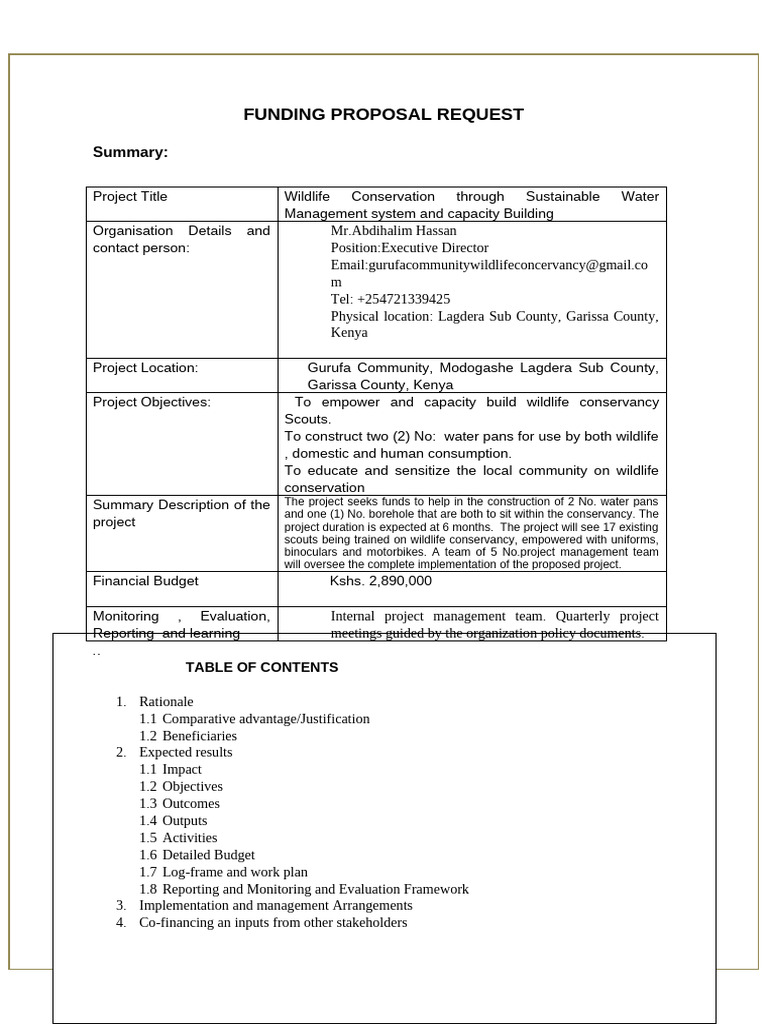 002 AFEW Grants Template Doc | PDF
