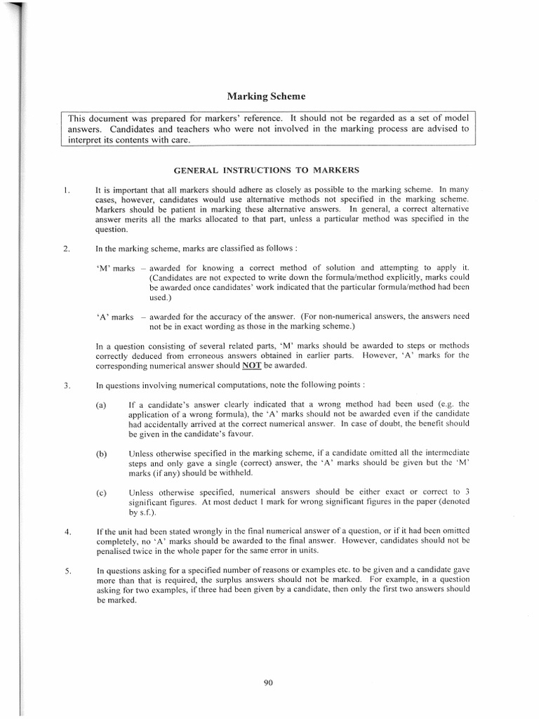 HKCEE Physics - Past Paper 2009 - Paper 1 - LQ Marking | PDF