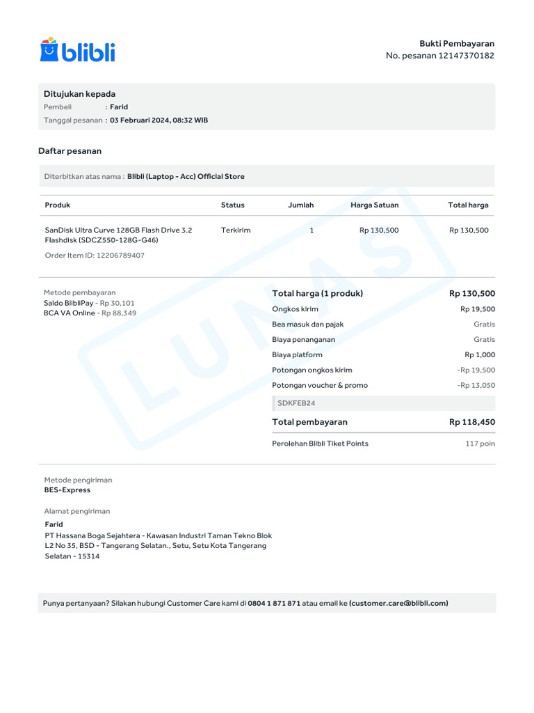 Invoice sandisk | PDF