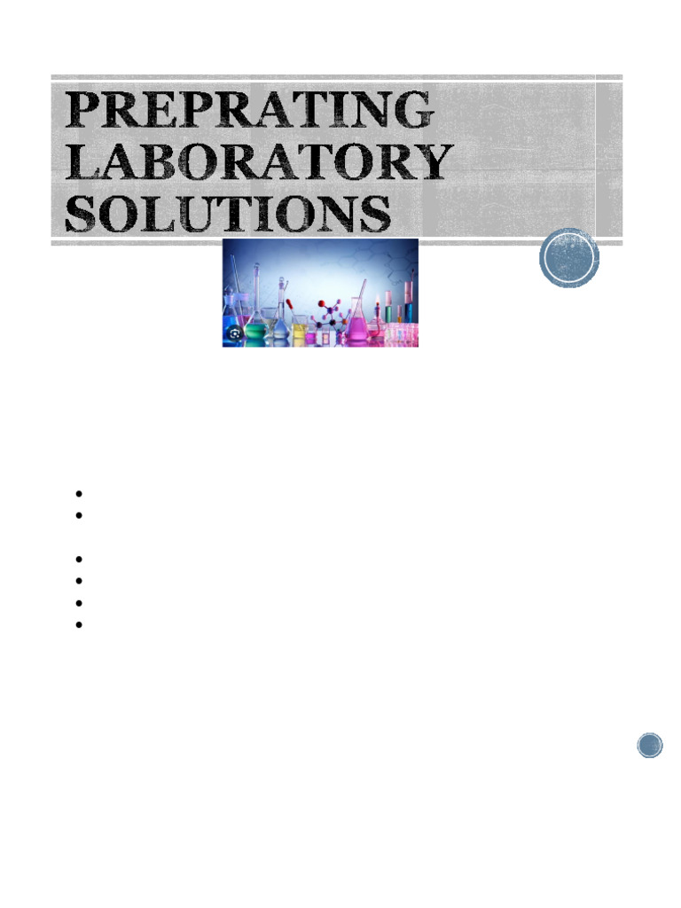 WEEk - 2 LAB - PREPRATING LABORATORY SOLUTIONS | PDF | Concentration | Mole (Unit)