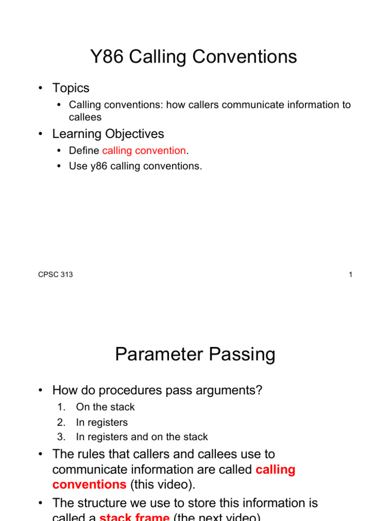 Y86 Conventions | PDF