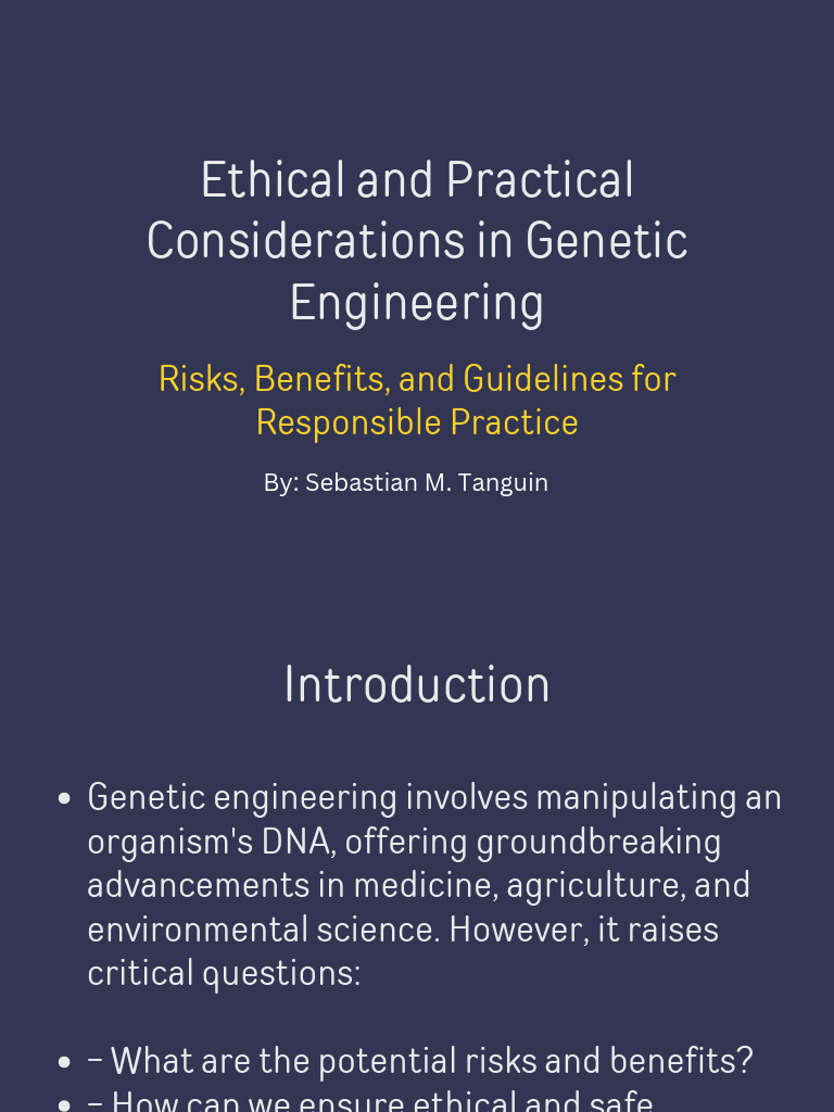 Genetic Engineering: Ethics & Risks | PDF | Genetic Engineering | Biotechnology