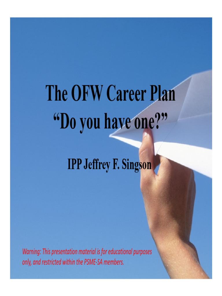 The OFW Career Plan | PDF | Goal Setting | Economies