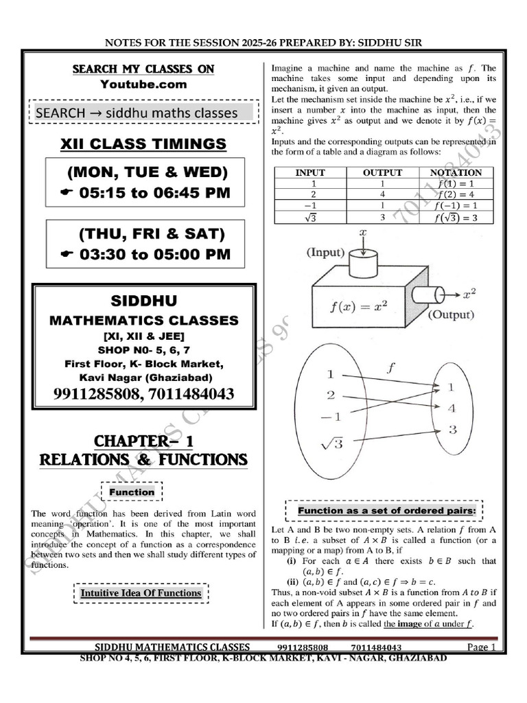 Boards Xii Ch-01 Relations Functions | PDF