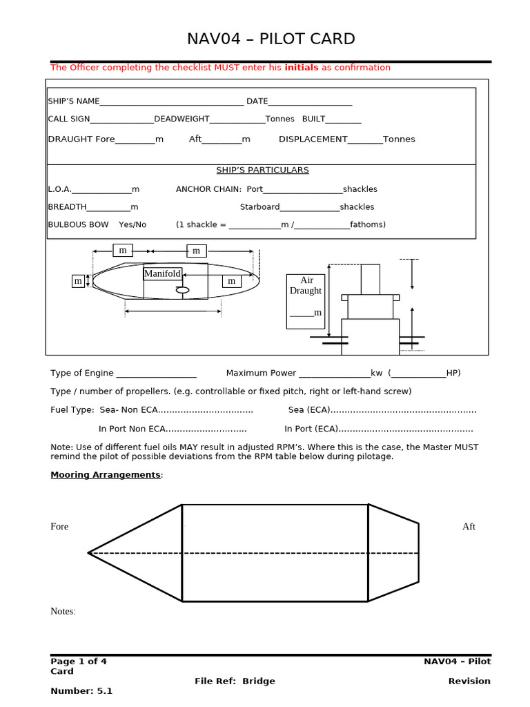 nav 04 - pilot card | PDF | Shipping | Ships